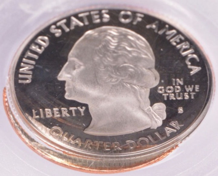 2007-S Utah State Quarter Mis-fed Planchet High Fin Rim PCGS PR 69 DCAM ...