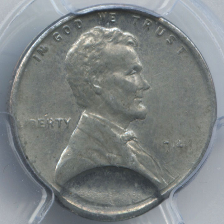 1943 Steel Cent Double Struck Close Rotation 15% Indented Between ...